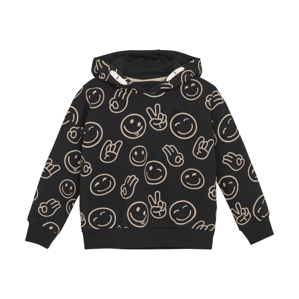 Hoodie GOTS mit Smileys | Tap Shoe | Minymo – Kinderkram Linz